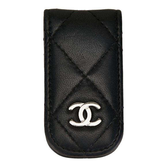 CHANEL | Bags | Chanel Cocomark Matelasse Money Clip Black Leather ...